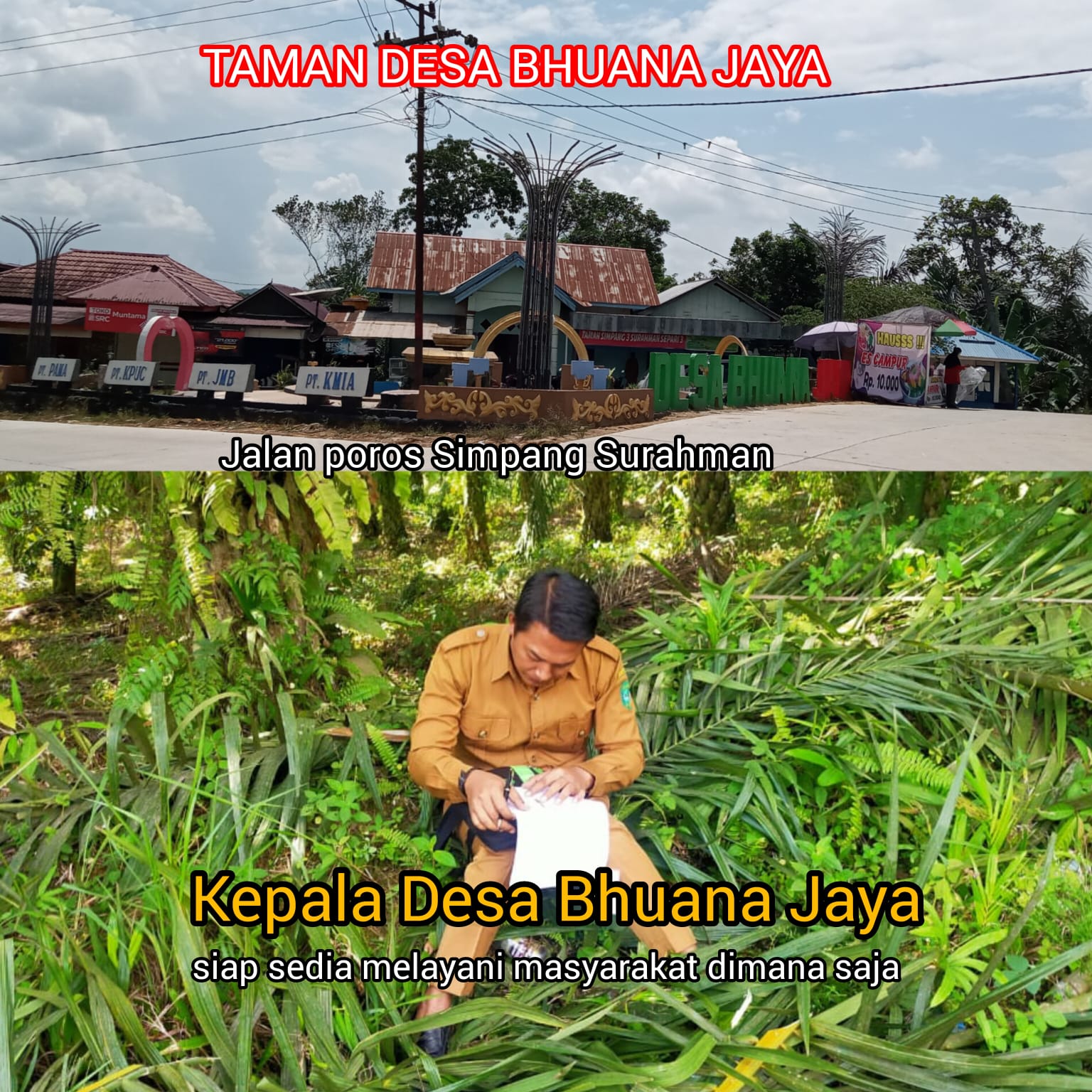 Ruas jalan RT.18 Desa Bhuana jaya merupakan satu satunya akses vital transportasi warga Desa ...