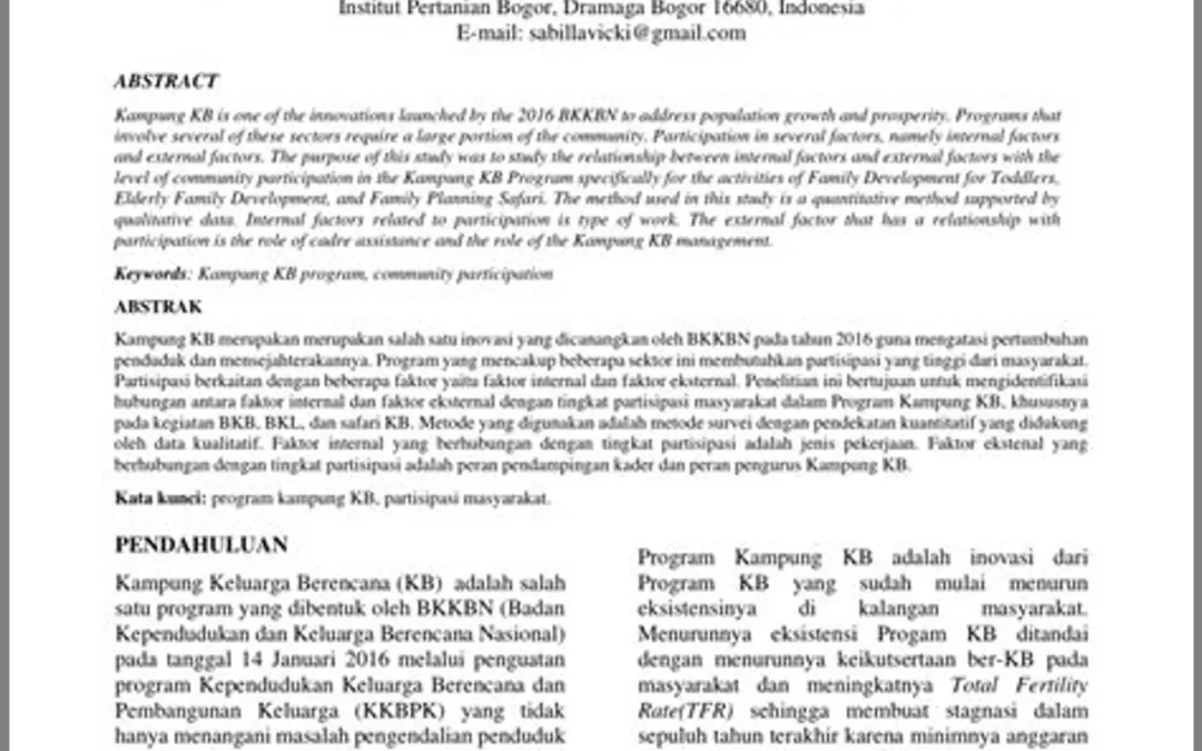 Partisipasi Masyarakat dalam Kampung KB: Meningkatkan Kualitas Hidup ... Partisipasi Masyarakat dalam Kampung KB: Meningkatkan Kualitas Hidup ...
